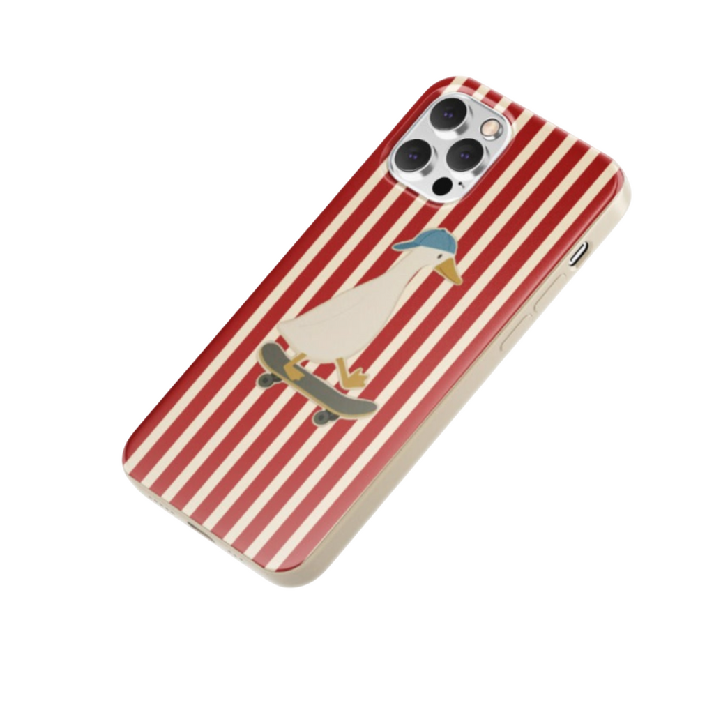 Skateboarding Duck Desenli İçi Kadifeli Telefon Kılıfı N88 – Nova Case